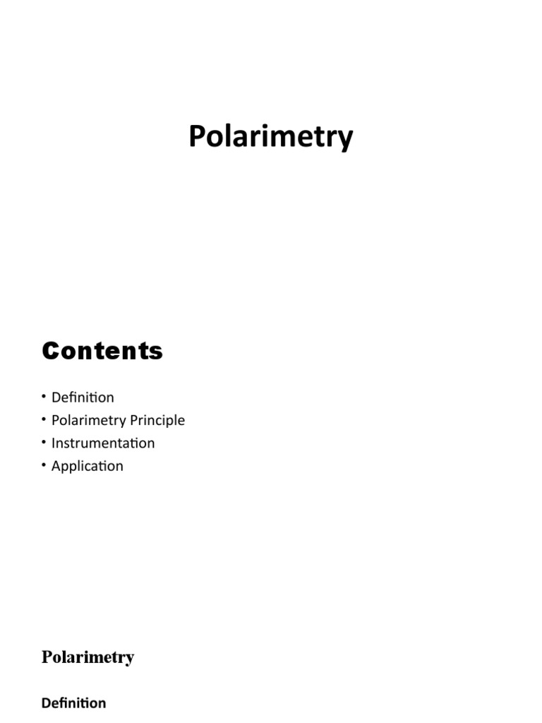 Polarimetry Presentation I | PDF | Optics | Polarization (Waves)