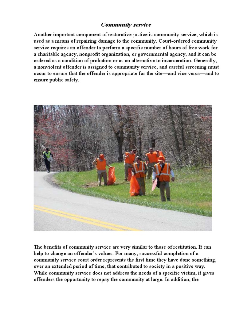 Community Service | PDF | Crimes | Crime & Violence