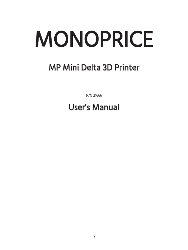 Monoprice Delta Mini Manual, Version 1 | PDF | Electromagnetic ...