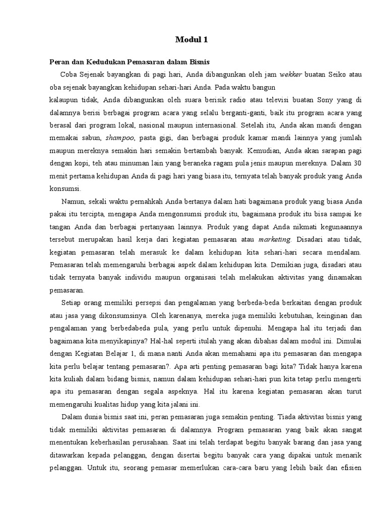 Tugas 3 Kebijakan Dan Strategi Pemasaran Adbi4433 | PDF | Karier & Perkembangan | Bisnis