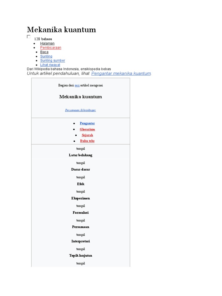 Mekanika Kuantum | PDF
