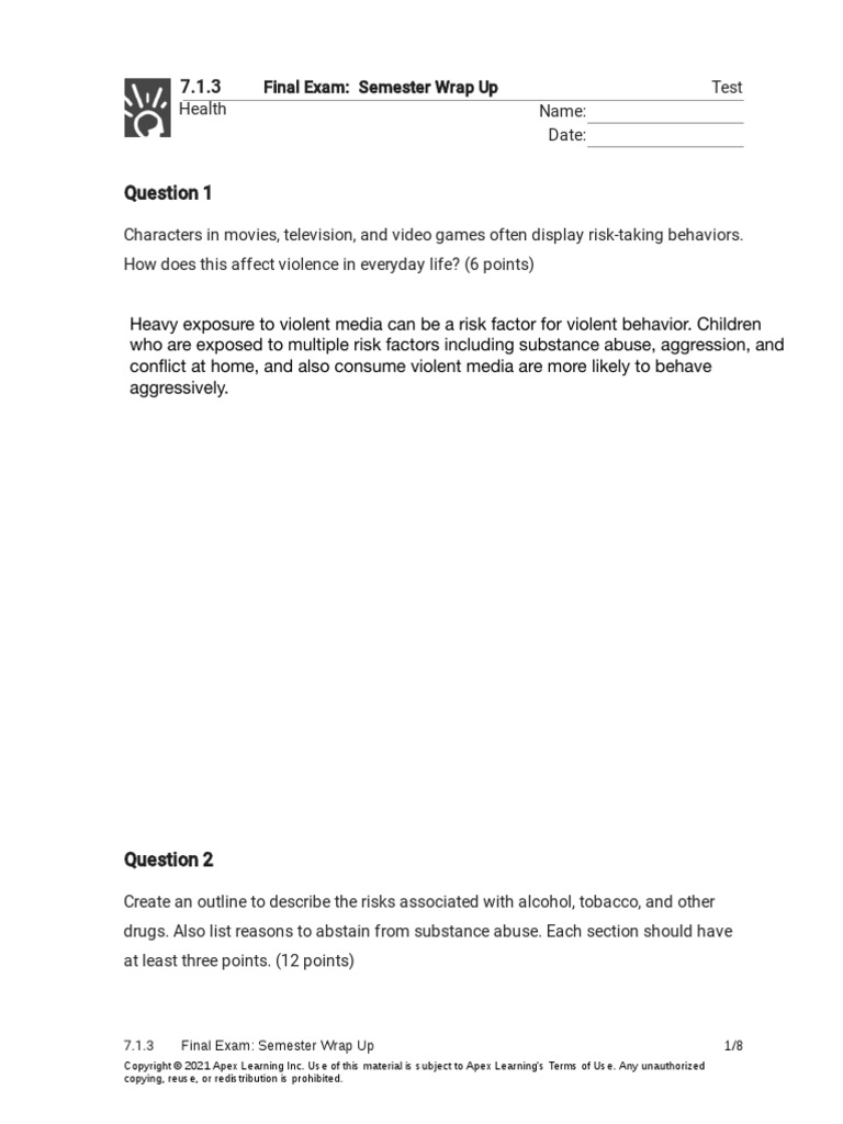 7.1.3 Final Exam - Semester Wrap Up (Test) | Download Free PDF | Ovary ...