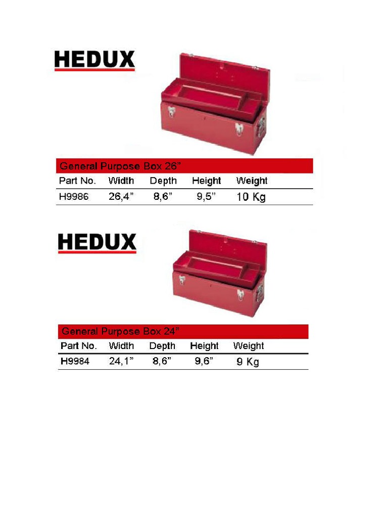 Hedux Tool Box Catalog | PDF
