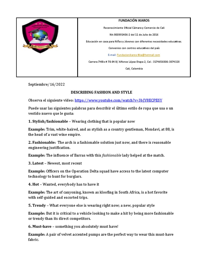 Class 4 Period 3 Fashion and Style-1 | PDF | Clothing | Aesthetics