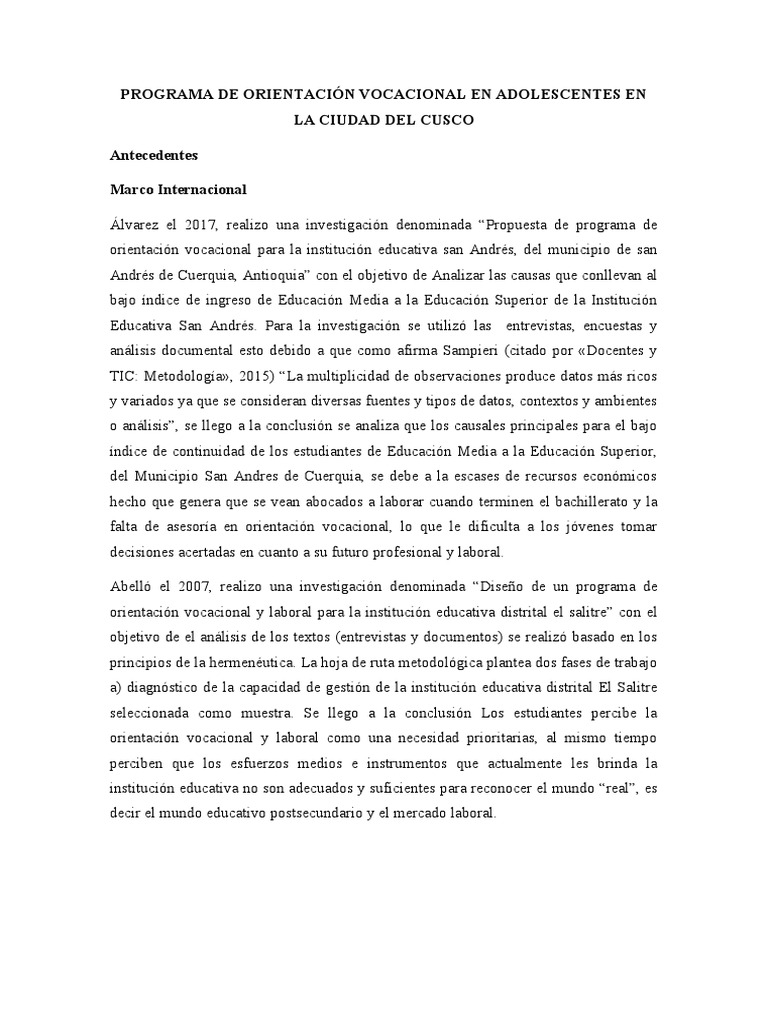Programa Academico | PDF | Educación primaria | Sicología
