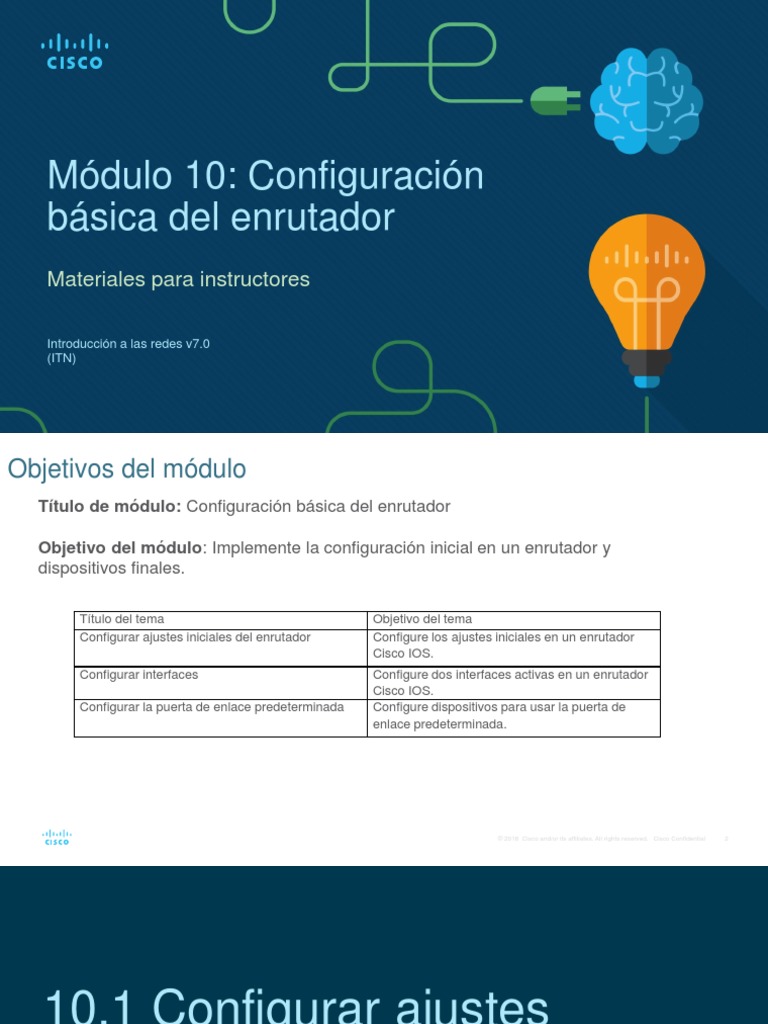 Módulo 10 Configuración Básica Del Enrutador | PDF | Enrutador ...