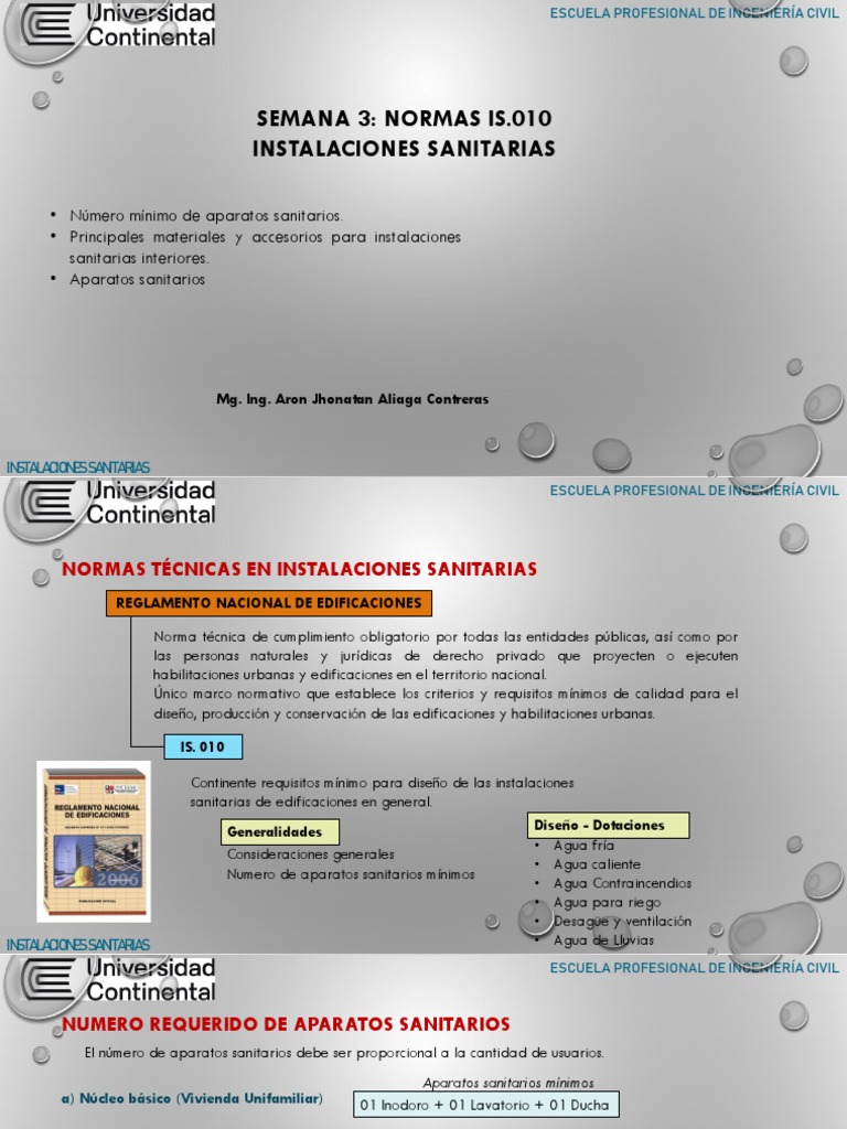 Clase 3 de Aparatos Sanitarios | PDF | Tubería (transporte de fluidos) | Ingeniería