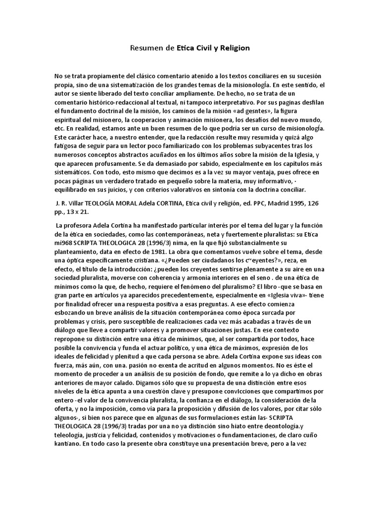 Resumen de Etica Civil y Religion | PDF | Moralidad | Immanuel Kant