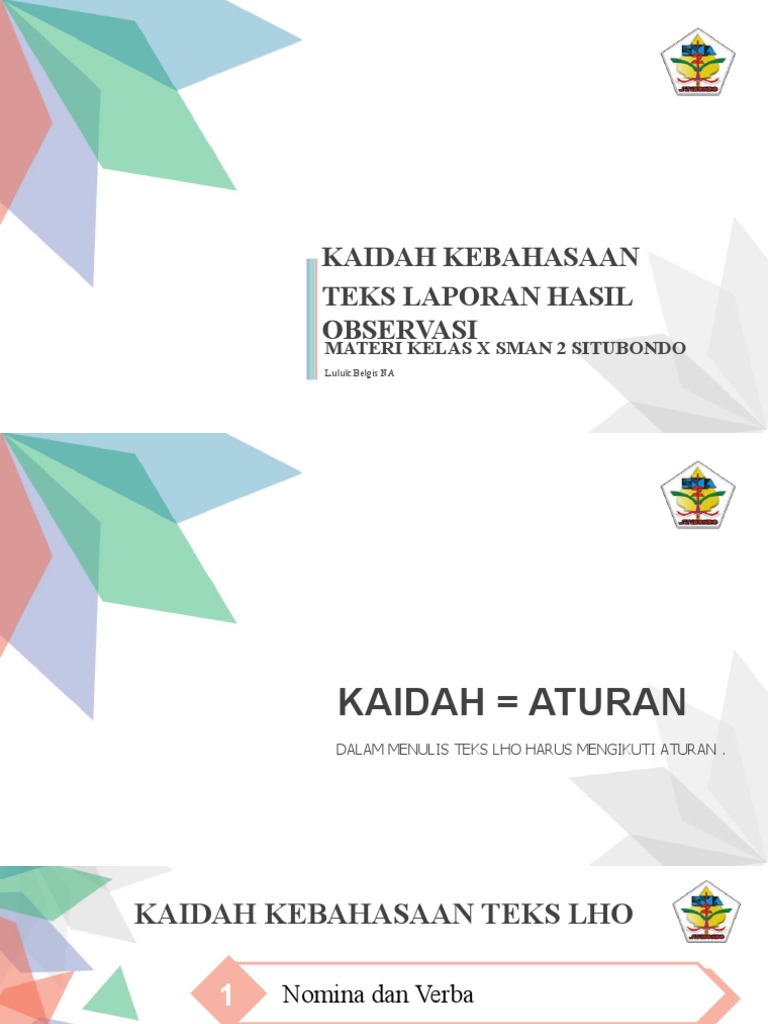 Kaidah Kebahasaan Teks Lho | PDF