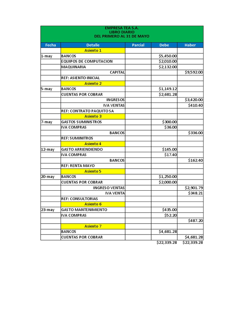 Libro Diario Formato | PDF