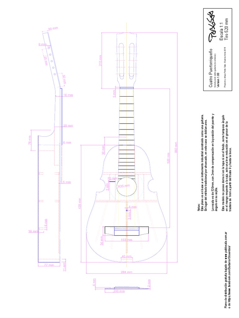 Cuatro Puertoriqueño Full Plane Pablo Sala | PDF | Guitarras | Tecnología musical