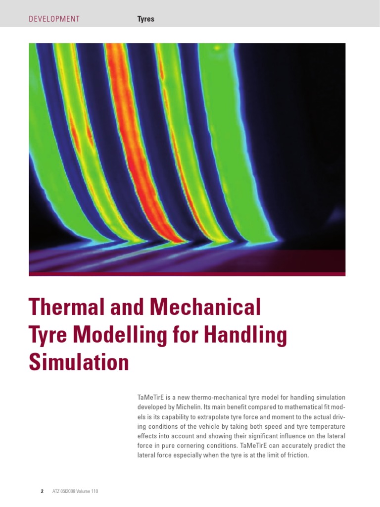 Development Tyres Thermal and Mechanical Tyre Modelling for Handling Simulation | PDF | Friction ...