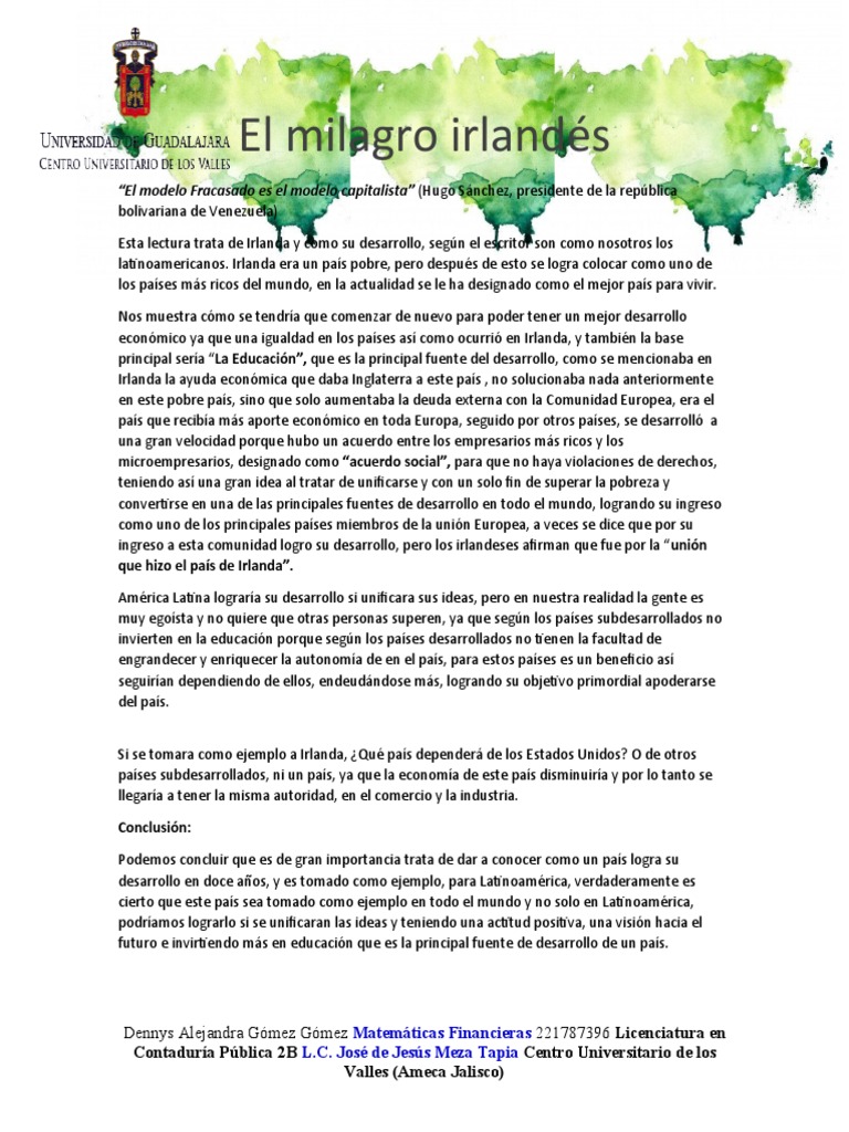 Lecciones de desarrollo de Irlanda para Latinoamérica | PDF | Republica ...