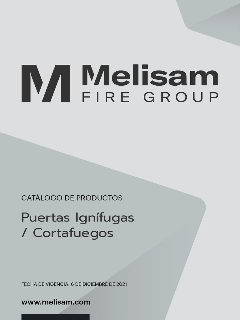 Catalogo Melisam Puertas Ignifugas | PDF | Incendios | Peligros