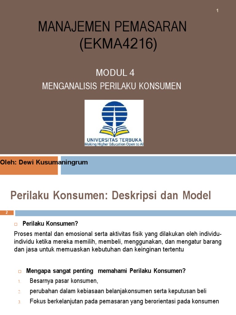 EKMA4216 MANAJEMEN PEMASARAN Modul 4 | PDF