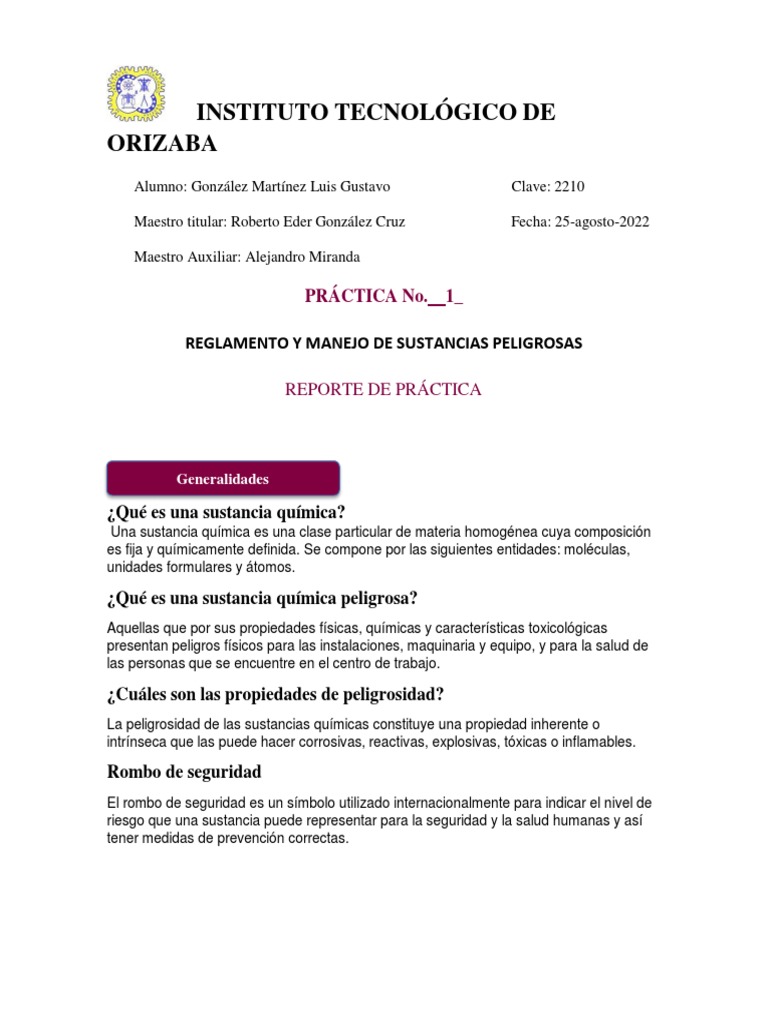 Manejo Seguro de Sustancias Químicas | PDF | Contaminación | Química
