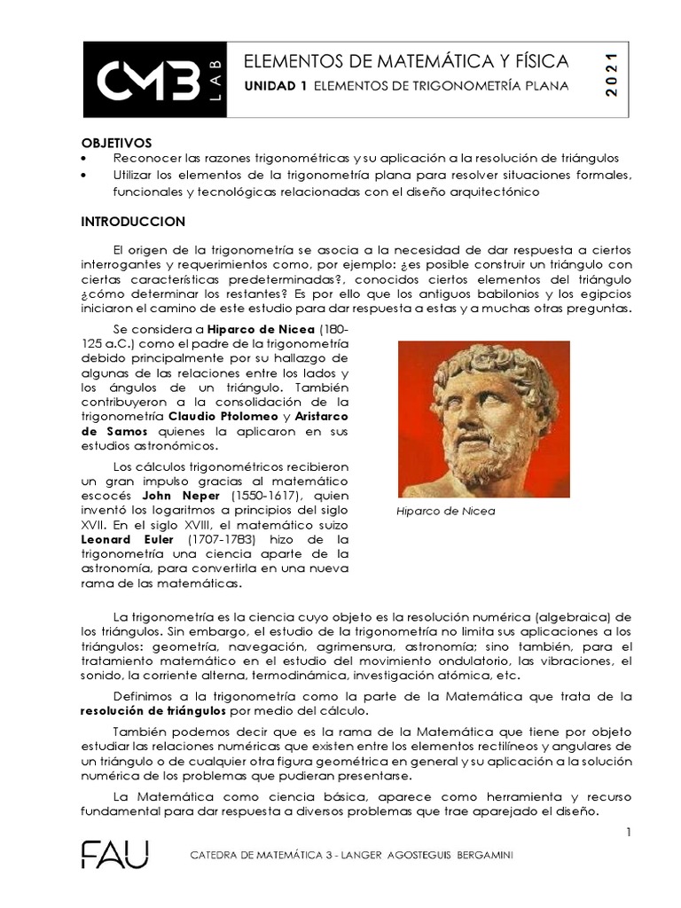 03 Elementos de Trigonometría | PDF | Trigonometría | Funciones ...