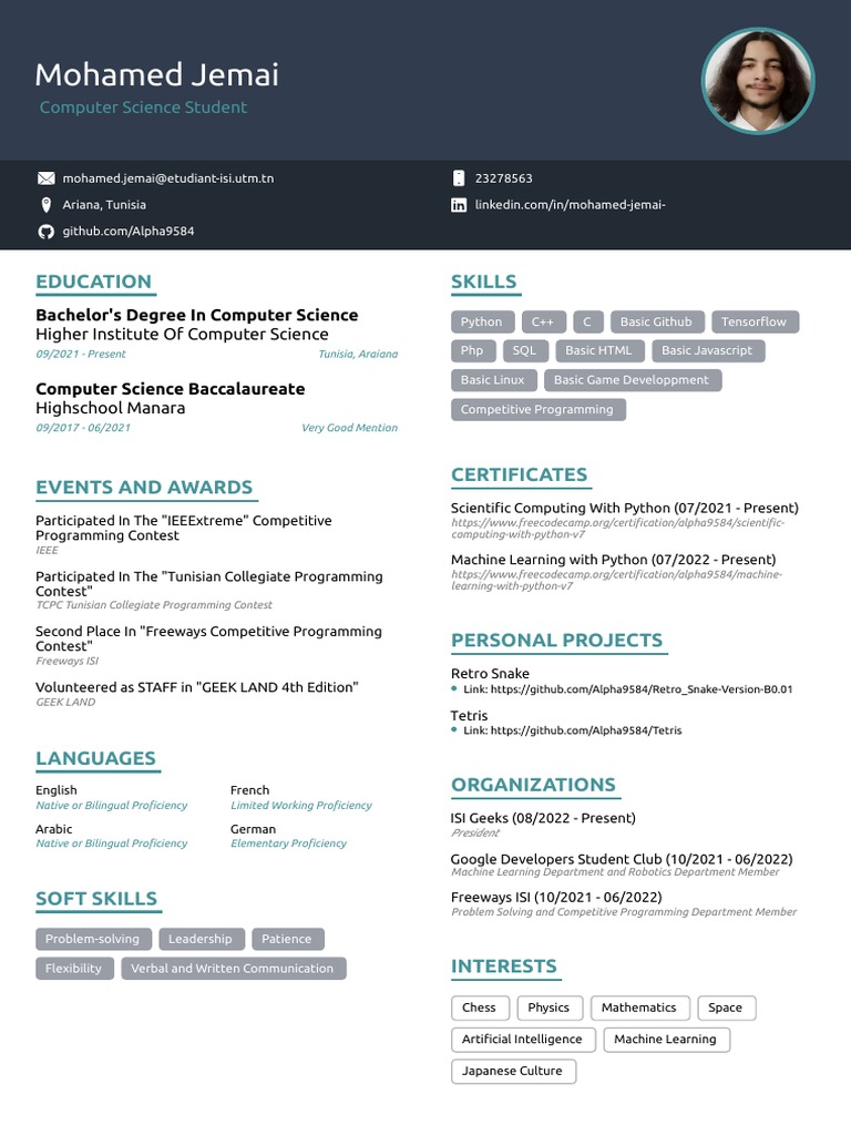 Mohamed's Resume | PDF | Computing | Cognition