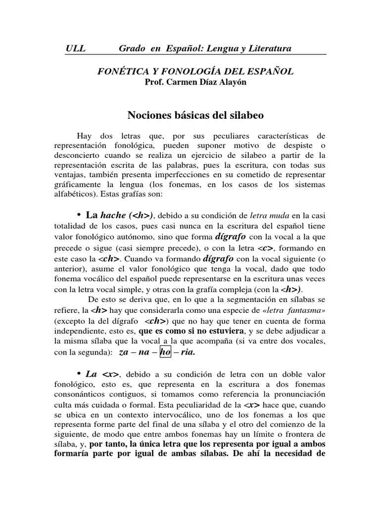 Silabeo en Español: Reglas y Ejemplos | PDF | Vocal | Sílaba