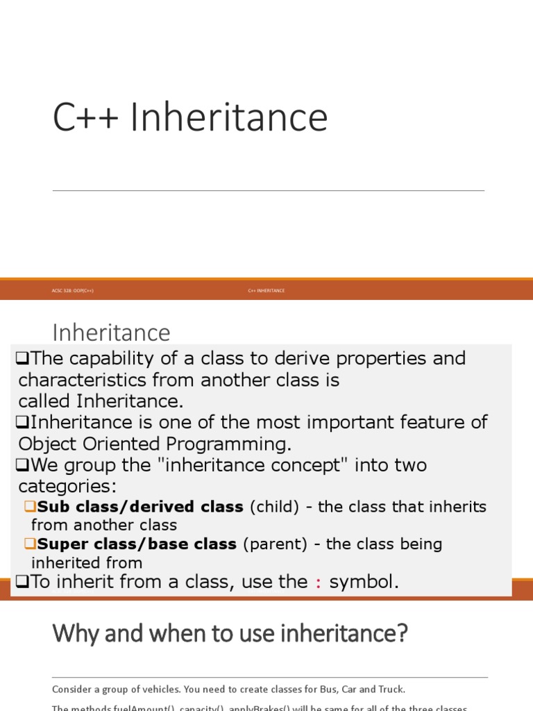 C++ INHERITANCE Upated | PDF | Class (Computer Programming ...
