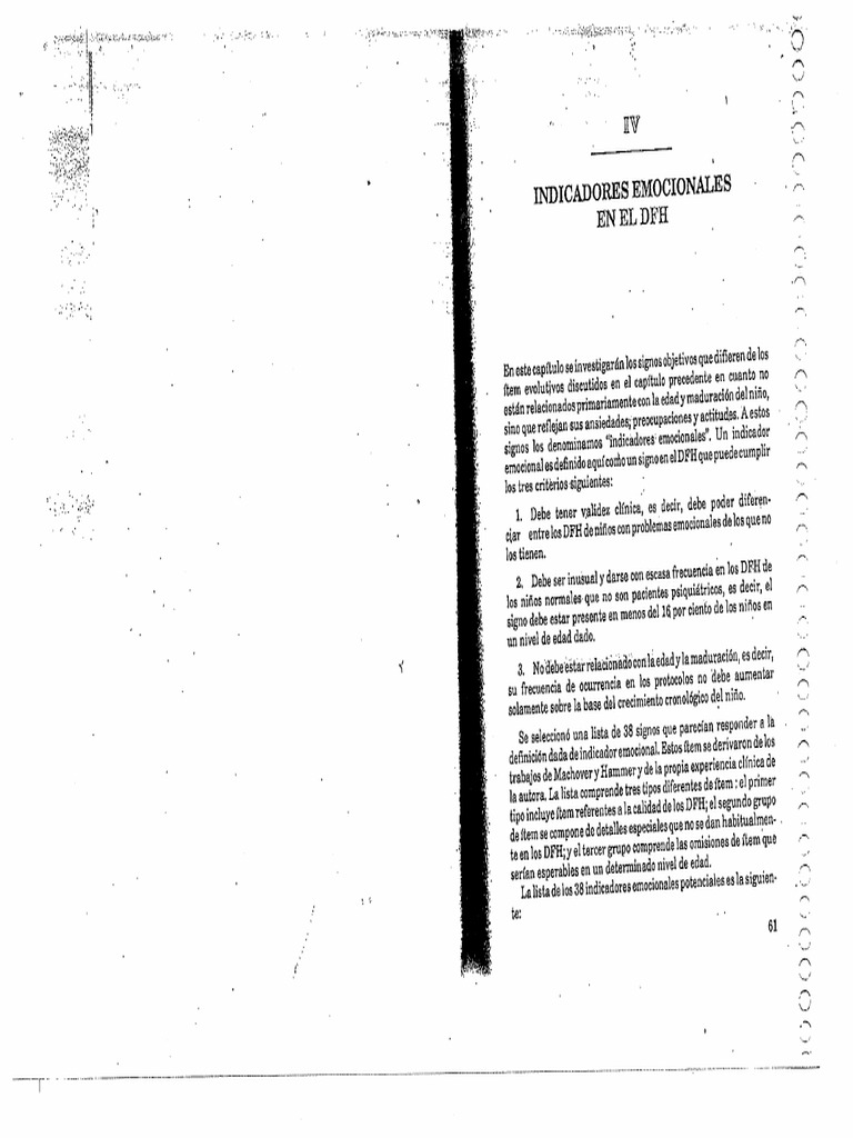 Koppitz, E. DFH Capítulo 4 Indicadores Emocionales | PDF