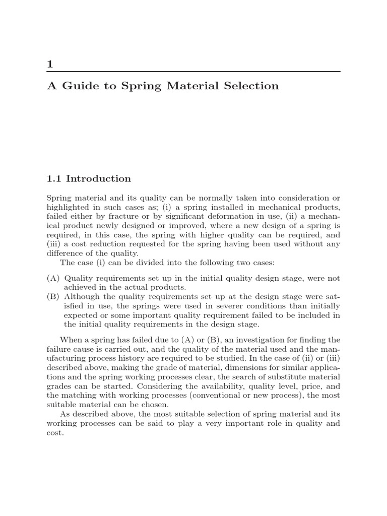 1 A Guide To Spring Material Selection | PDF | Corrosion | Materials