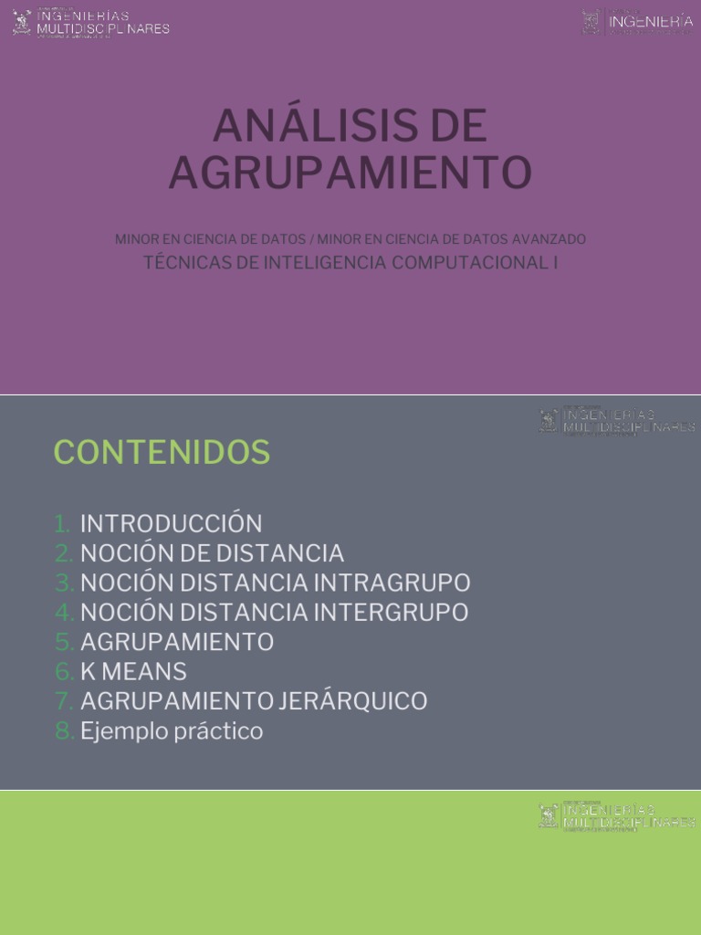 Clase 12 - Análisis de Agrupamiento | PDF | Análisis de conglomerados | Ciencias de la Información