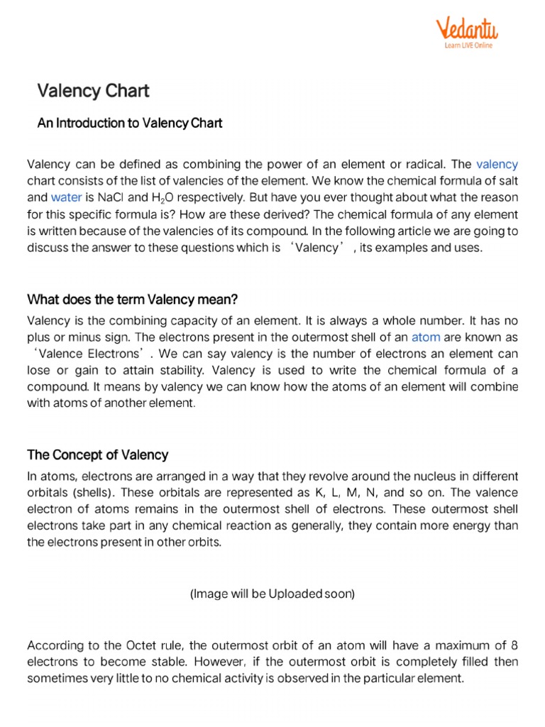 Valency Chart | PDF