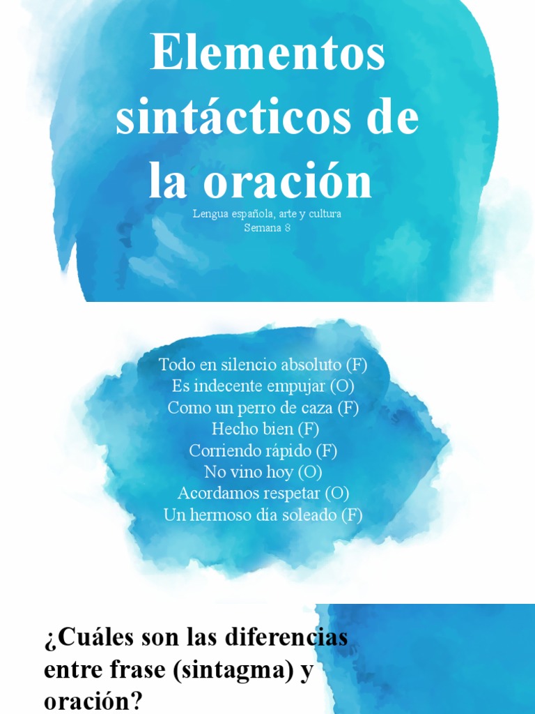 Elementos sintácticos en la oración | PDF | Asunto (gramática ...