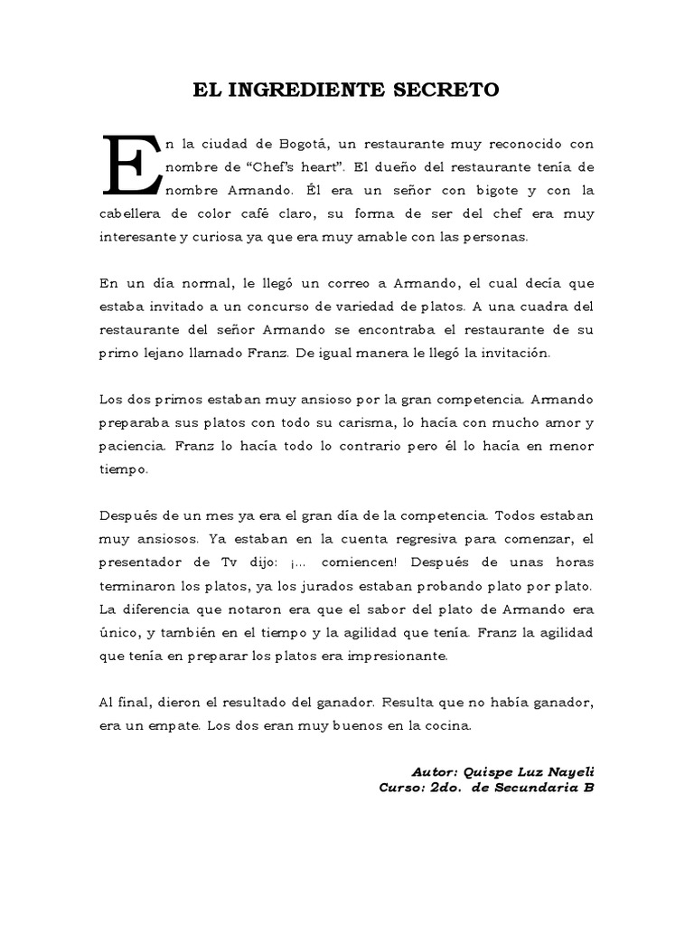 El ingrediente secreto de Armando | PDF