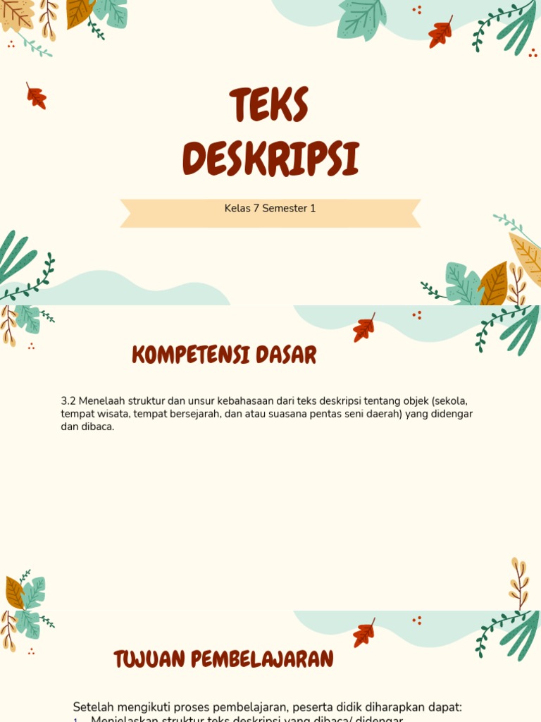 Struktur Dan Kebahasaan Teks Deskripsi | PDF | Seni & Disiplin Bahasa | Kajian Bahasa Asing