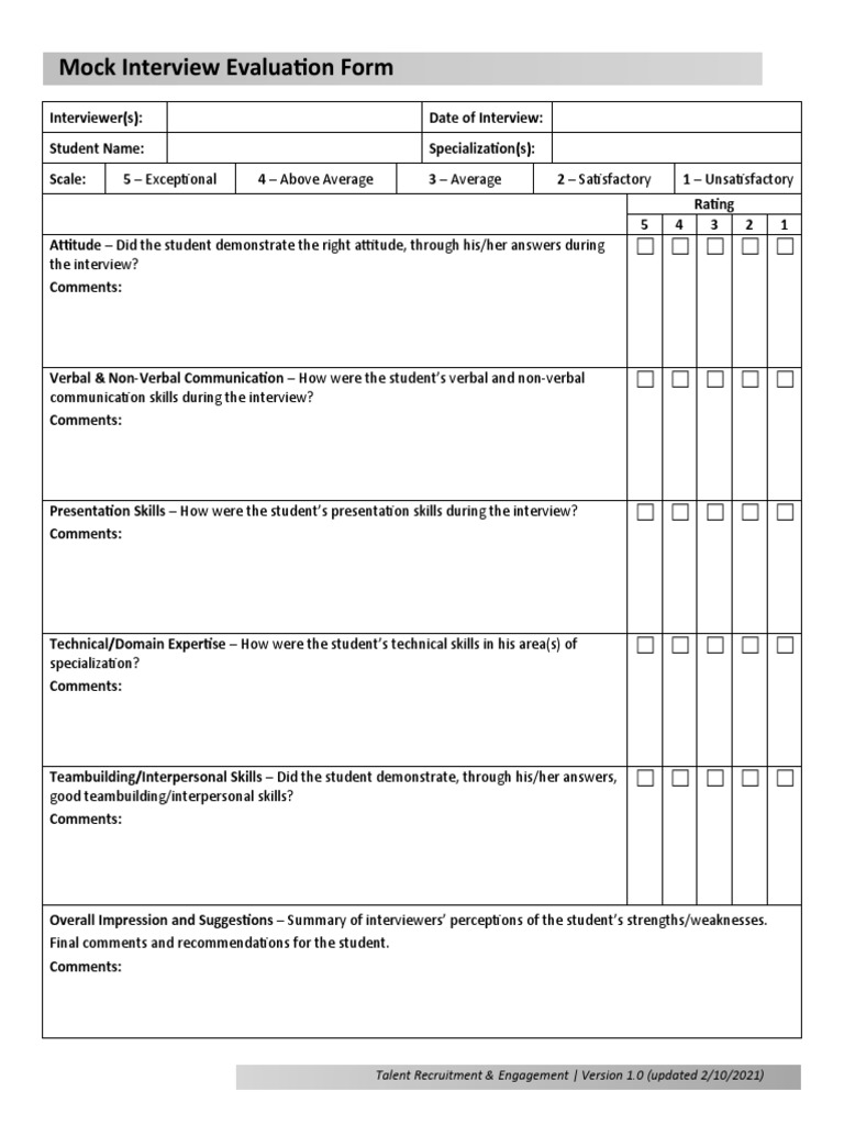 Mock-Interview Template (TBS) | PDF