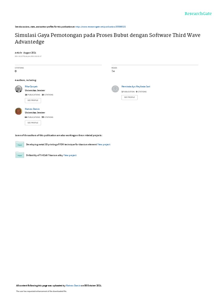 2021.6 N.rek - Mesin.ub RikaHernindaMahrosSantoso Simulasigayapotong ...