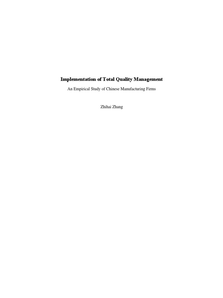 Implementation of Total Quality Management | Download Free PDF ...