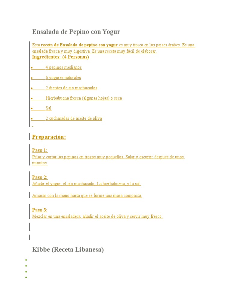 Comida Arabe | PDF | Alimentos | Alimentos preparados