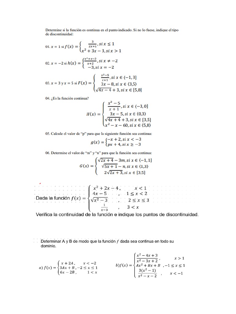 Ejercicios de Continuidad | PDF Ejercicios de Continuidad | PDF