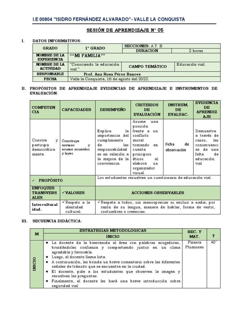 Sesión 05 - DPCC - 1° | PDF | Seguridad vial | Accidente de tráfico Sesión 05 - DPCC - 1° | PDF | Seguridad vial | Accidente de tráfico