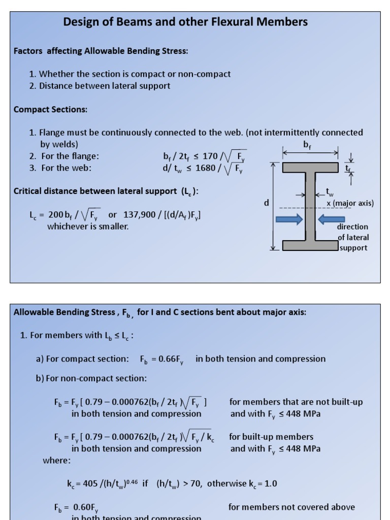 Lecture 15 Allowable Bending Stress | PDF | Bending | Beam (Structure)