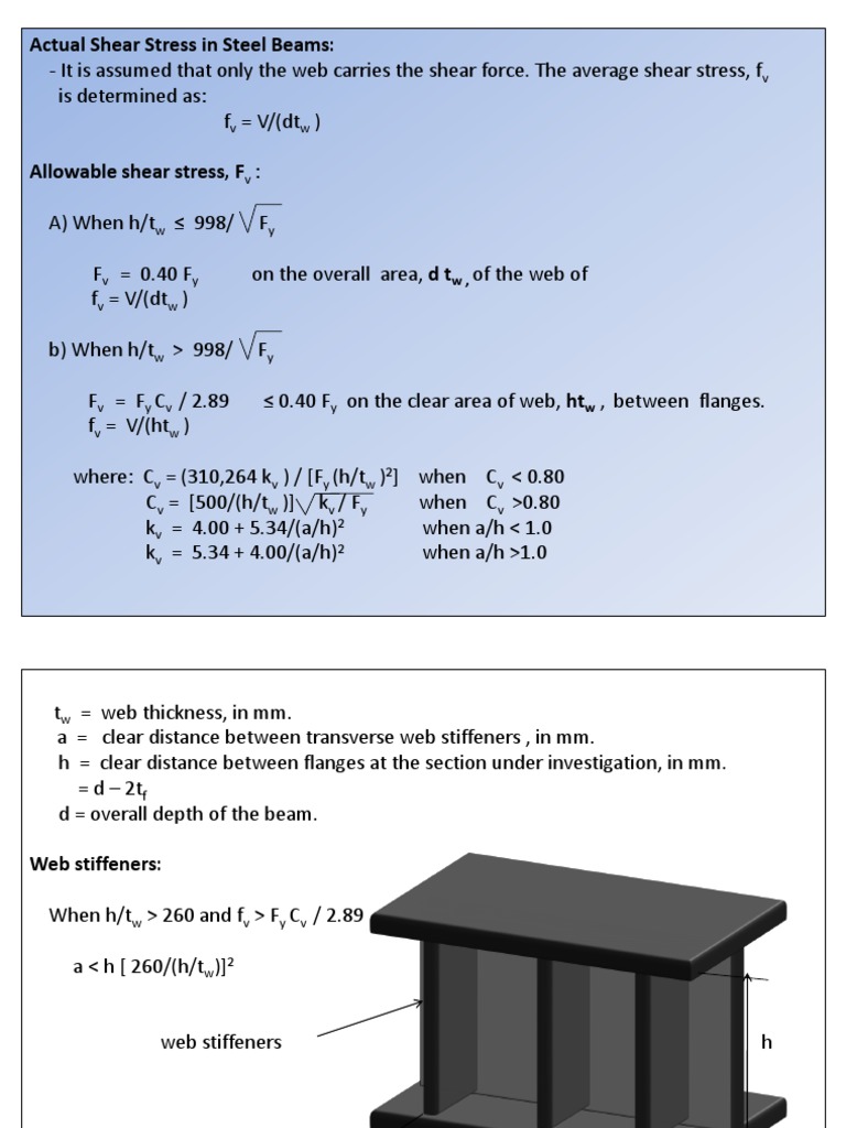 Shear Stress in Beams | PDF | Buckling | Civil Engineering