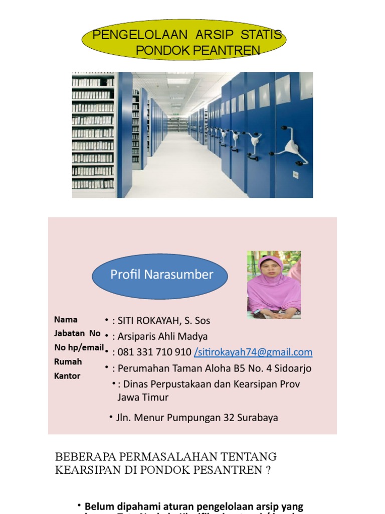 Pengelolaan Arsip Statis Ponpes | PDF