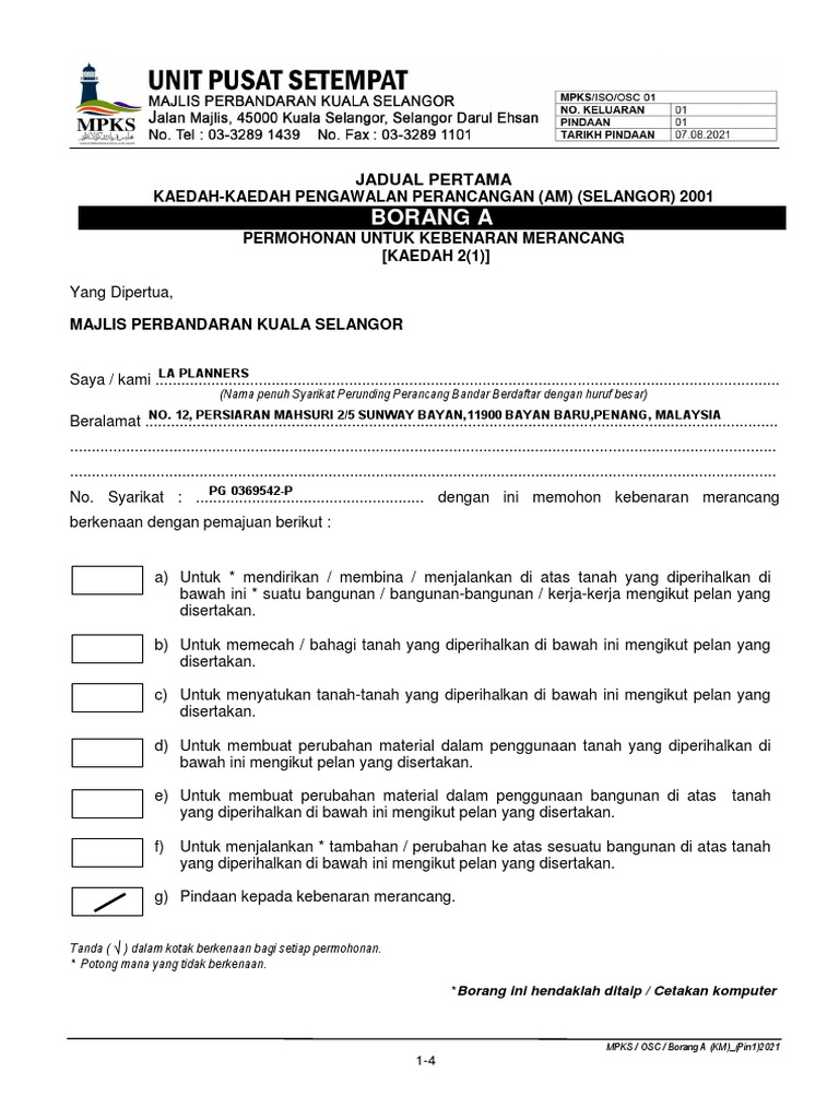 Borang A | PDF