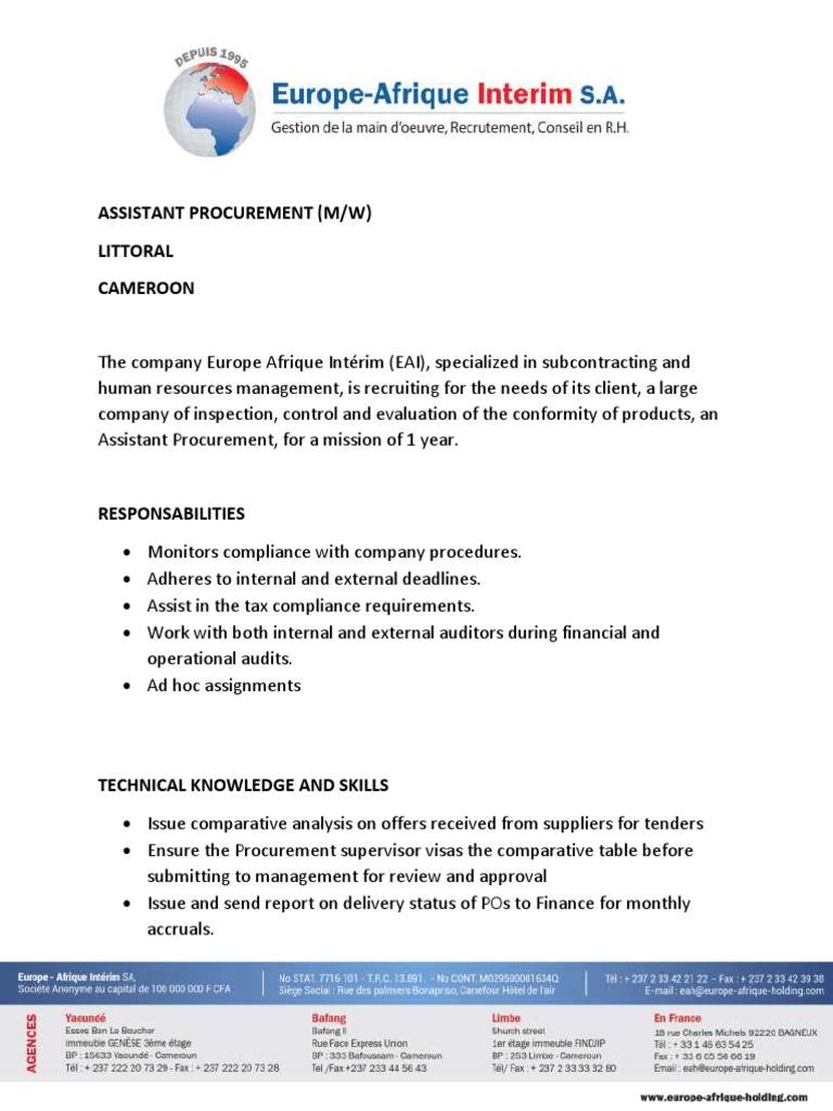 Assistant Procurement 1658850931 | PDF
