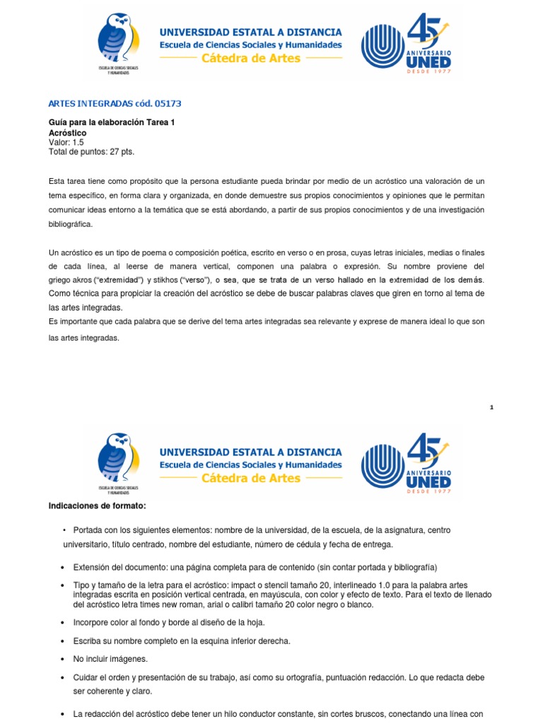 Guía para Elaborar T1 Acróstico IIIC-2022 MJ Corregido | PDF | Bibliografía | Estilo apa