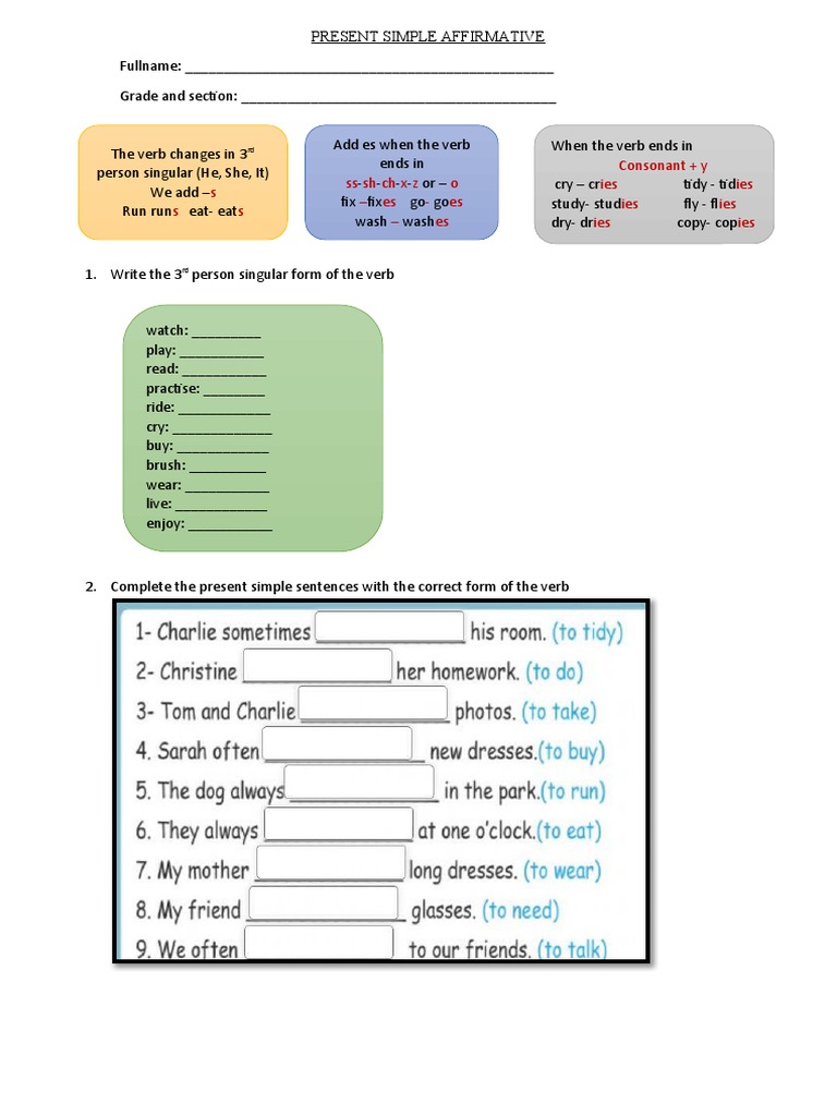 Present Simple Affirmative Pdf