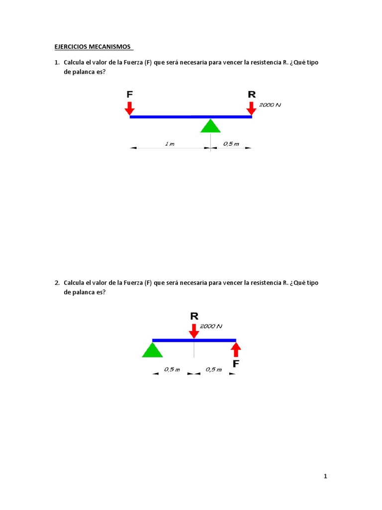 Ejercicios Palancas | PDF