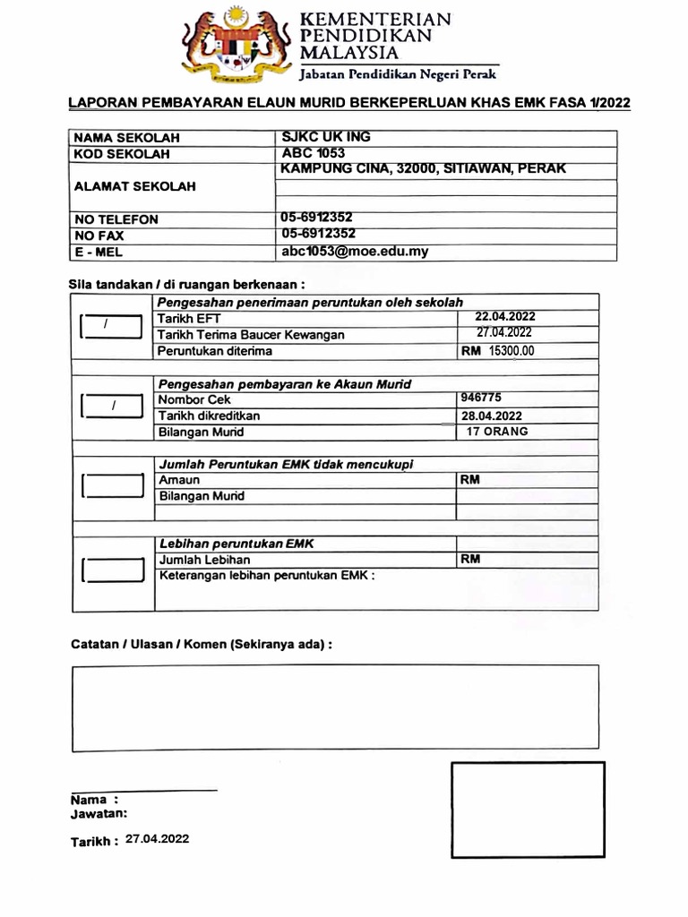 Borang Emk 2022 Edit Pdf