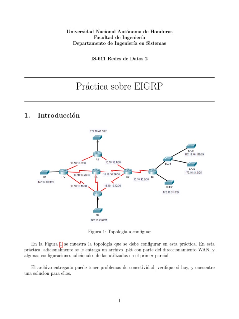 Guión de Práctica - EIGRP | PDF | Enrutador (Computación) | Arquitectura de Computadores
