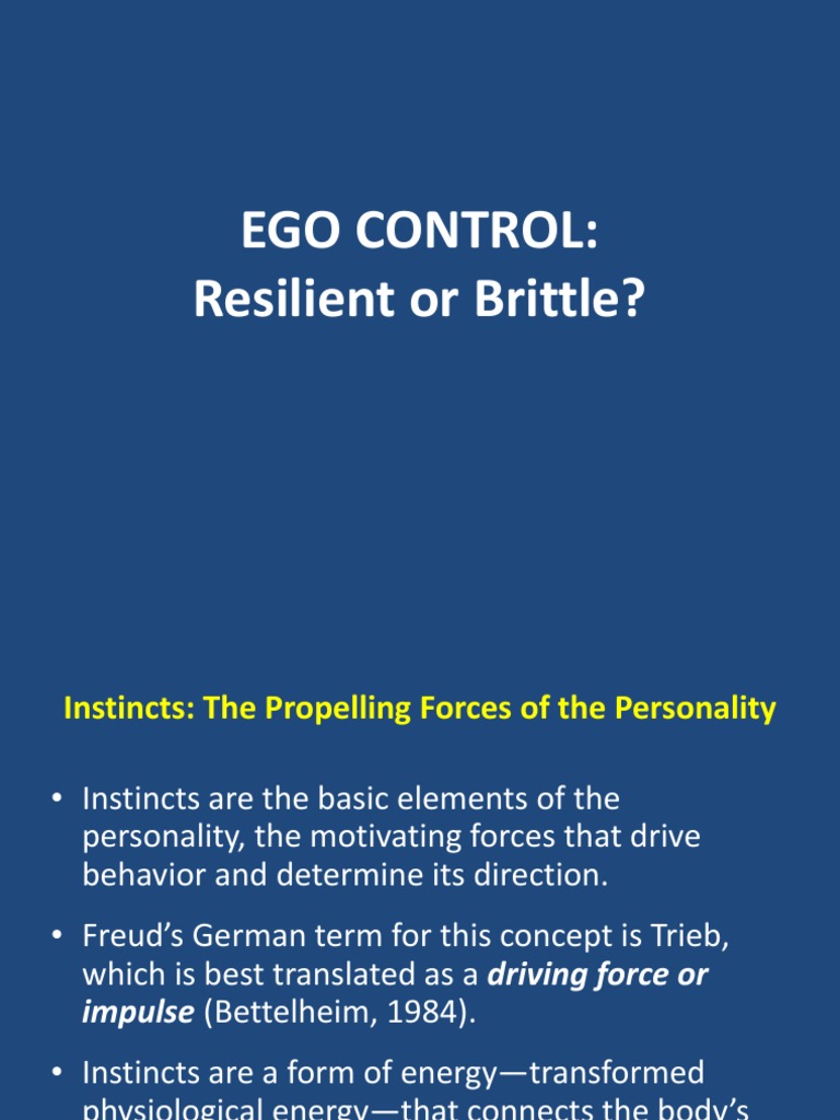 Ego Control | PDF | Id | Psychology