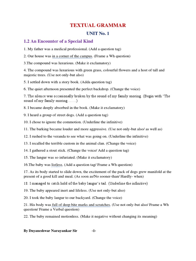 Textual Grammar STD 10th | PDF | Syntax | Language Mechanics