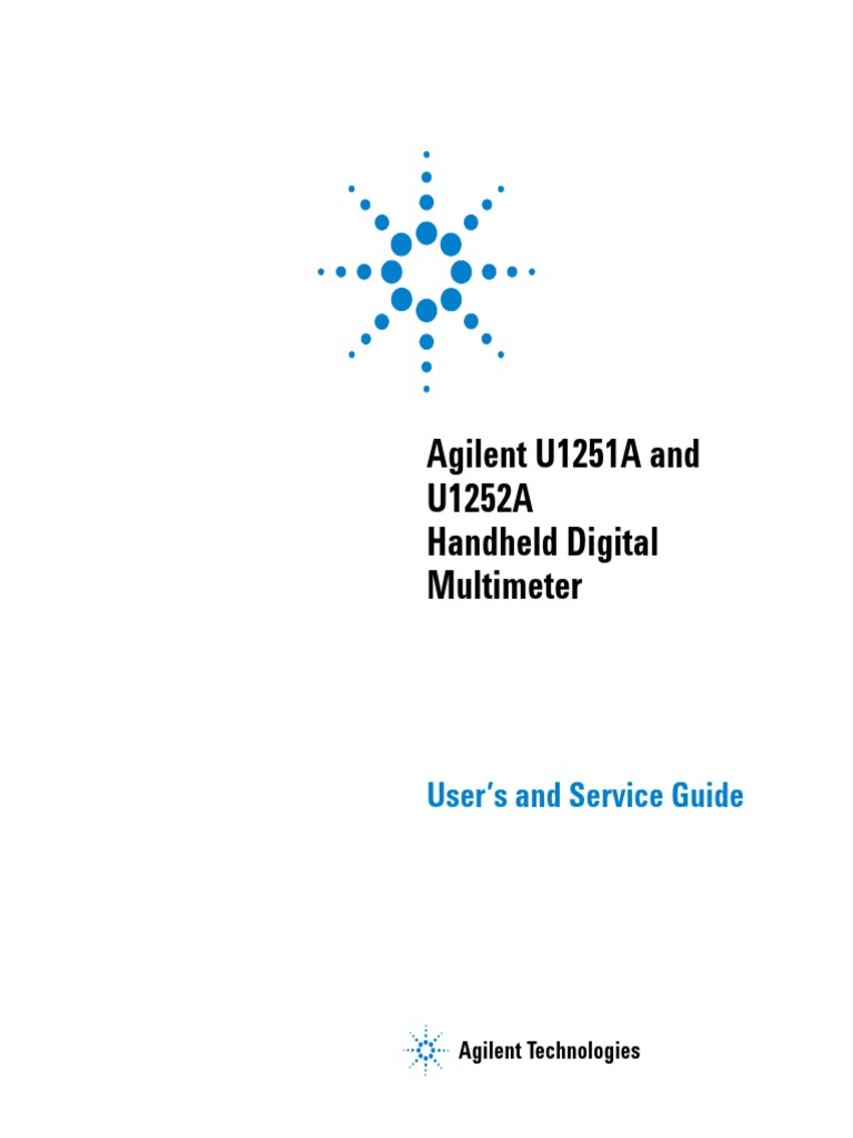 Agilent U1251A User Manual | PDF | Calibration | Capacitor